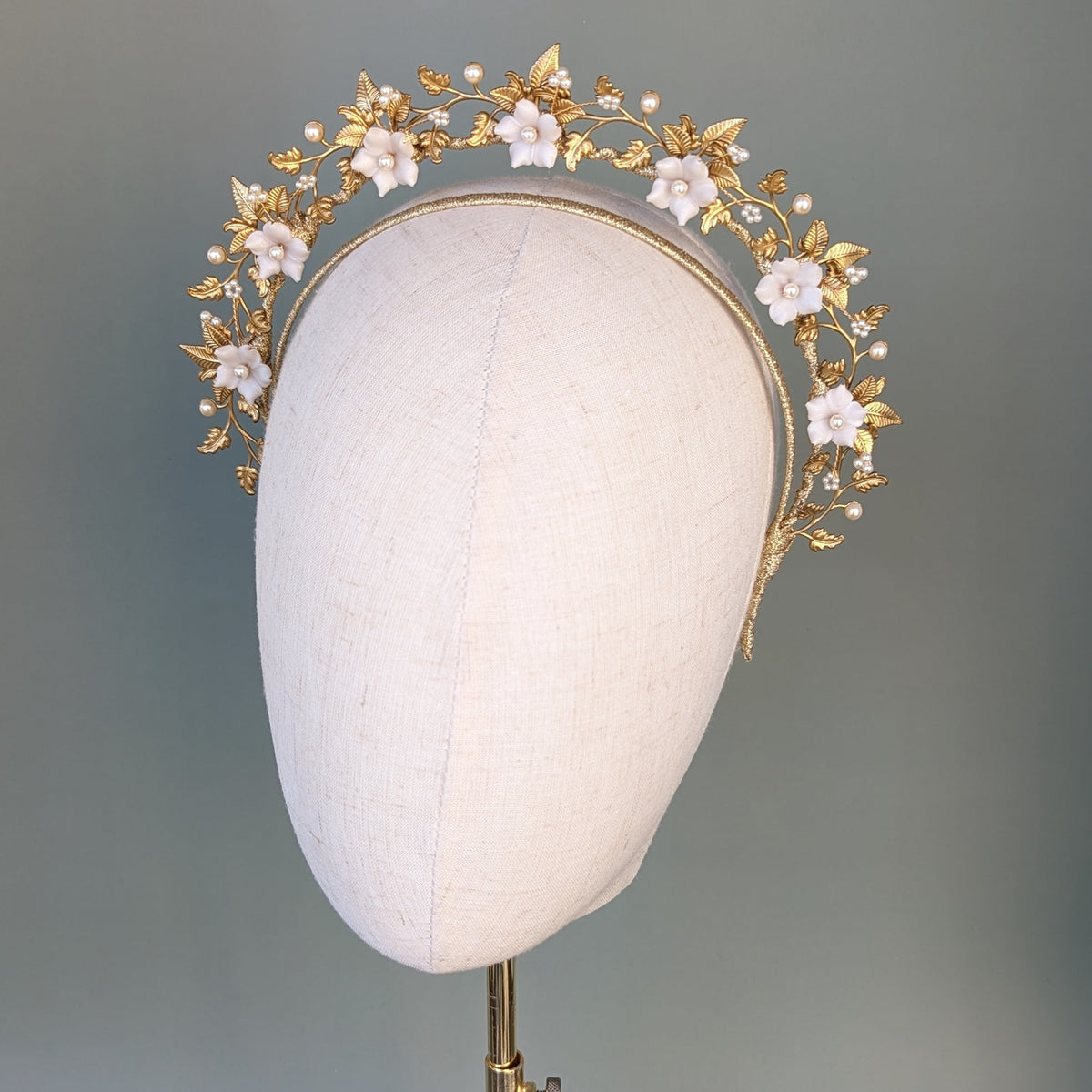 INES Grape Vine and Clay Flower Halo Crown – Blair Nadeau Bridal Adornments