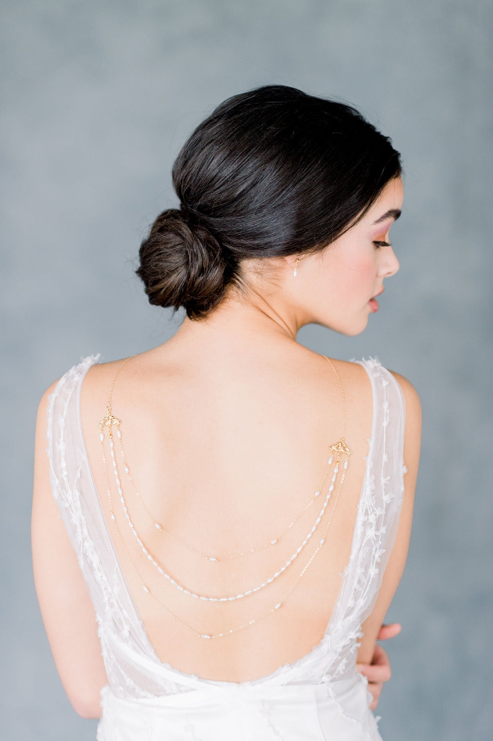 IRIS Orate Draped Vintage Freshwater Pearl Back Necklace – Blair Nadeau ...